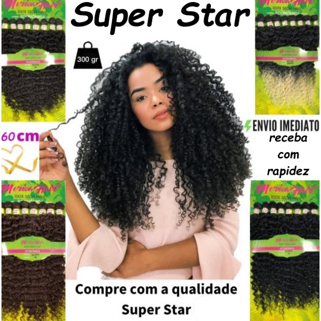 Cabelo Cacheado Gloss Fibra Human Hair Super Star Premium - Escorrega o ...
