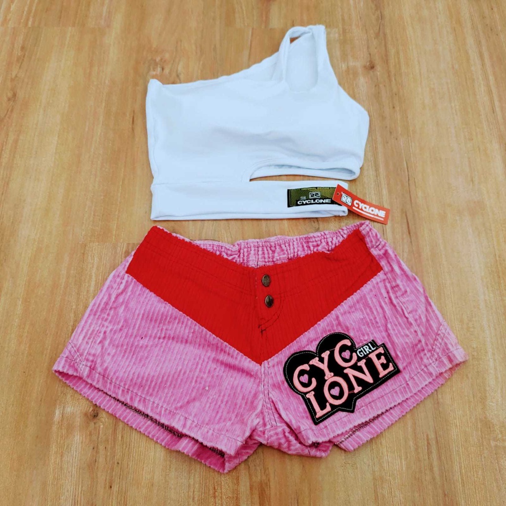 Kit Shorts Cyclone Veludo + Cropped Mandraka 2021 | Shopee Brasil