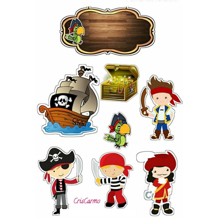 Topo Topper De Bolo Piratas Do Caribe | Shopee Brasil