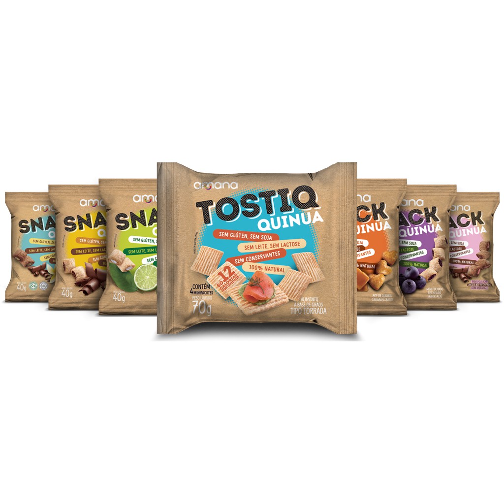 Kit Pacotes Snack De Quinoa Recheados Amana - Sabores - Kit 03Un / Kit ...