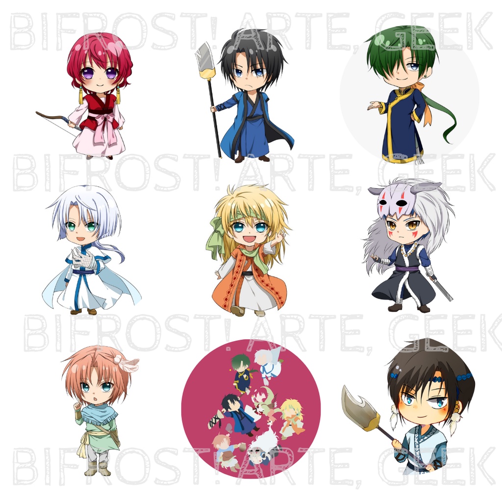 Kit 9 Botons Akatsuki No Yona Colecionáveis Geek (chibi) | Shopee Brasil