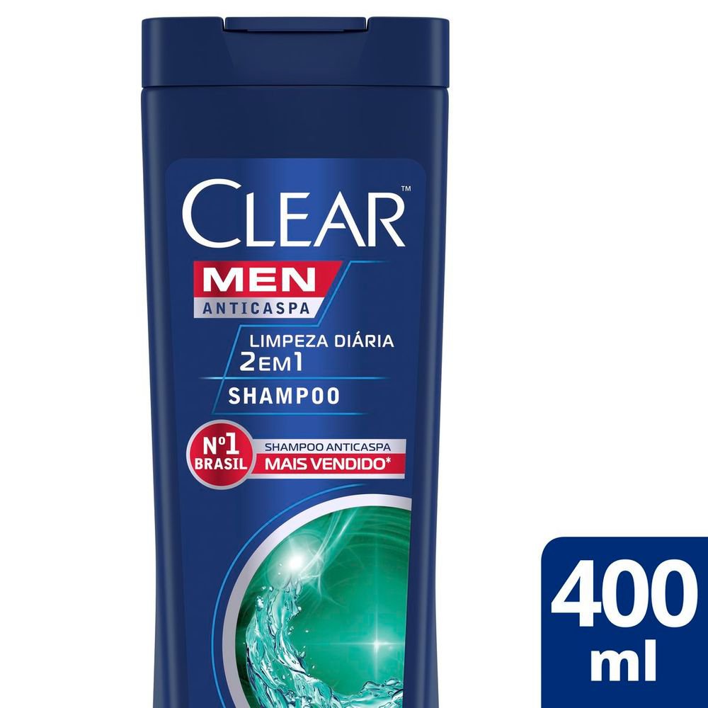 Shampoo Clear Men Limpeza Diaria 2X1 400 Ml | Shopee Brasil