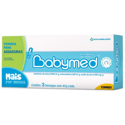 kit com 3 pomada Babymed menino 45g cada. | Shopee Brasil