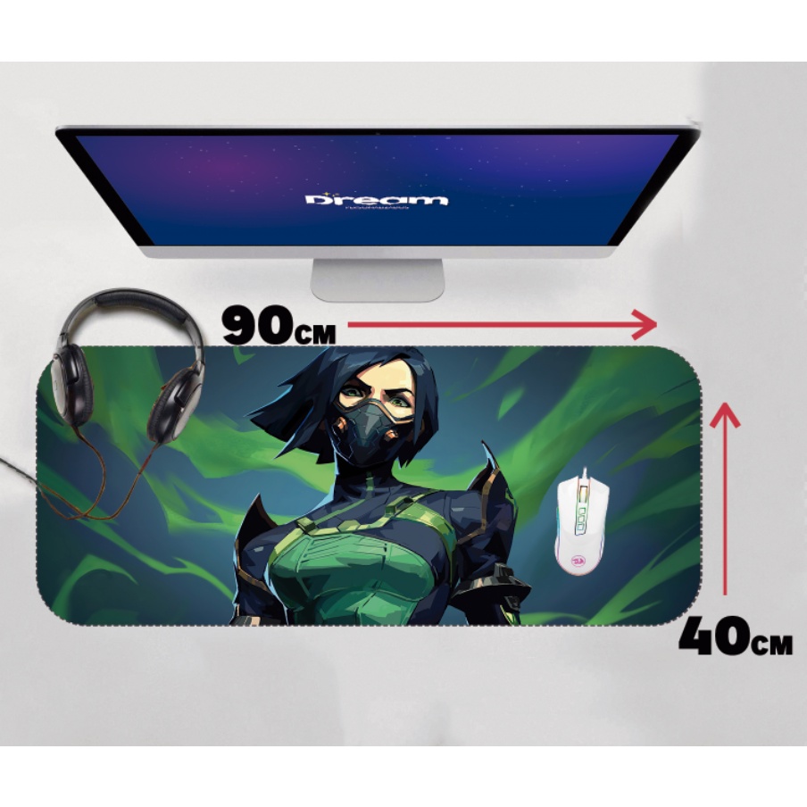 Mouse Pad Gamer Viper Valorant Extra Grande 90x40 70x30 Personalizado ...