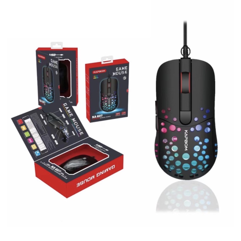 Mouse Gamer Led Rgb Colmeia Ultra Leve Usb Profissional 3200 DPI ...