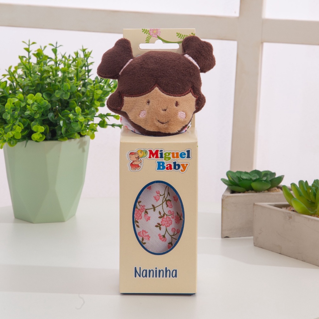 Naninha com Bichinho de Pelúcia Menina Emily Bebê Porta Chupeta ...