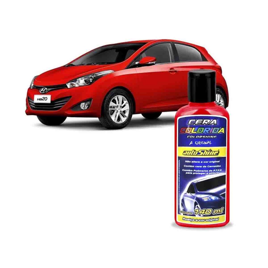 Cera Automotiva Colorida Autoshine 140ml - Realça Cor Vermelha | Shopee ...