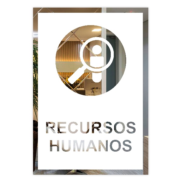 Placa Sinalização Recursos Humanos Em Espelho Jateado Modelo SI1FJ ...