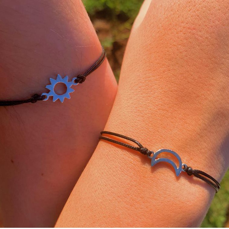 Conjunto Pulseiras Sol e Lua | Shopee Brasil