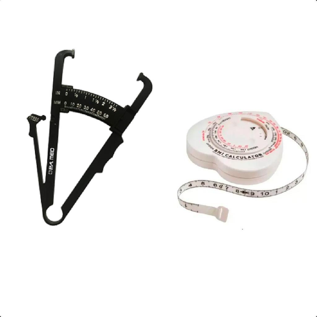 Adipômetro Medidor Gordura Corporal +Fita Antropométrica IMC | Shopee ...