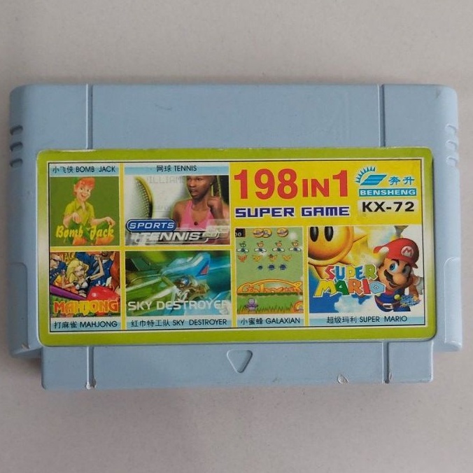 Fita Cartucho Polystation Nintendinho Nes 8 Bits 60 Pinos. 198 in 1 | Shopee Brasil