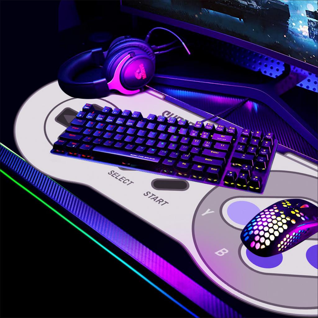 Mouse Pad Gamer 90x55cm Personalizado Controles Nintendo 3D Neon ...