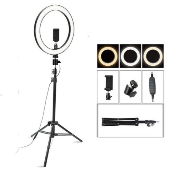 Ring Light Led Iluminador 26cm ou 10 polegadas com ou sem Tripé 2,10 - ENVIO IMEDIATO | Shopee ...