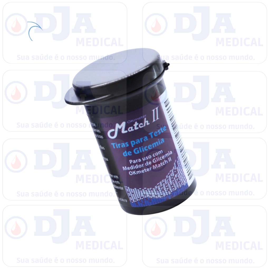 50 Tiras Para Medir Glicose Ok Meter Match Ii Original Novo Glicemia ...