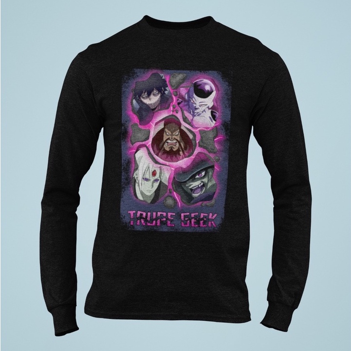 Camisa manga longa preta Vilania Crossover esquadrão Trupe Kaido Meruem ...