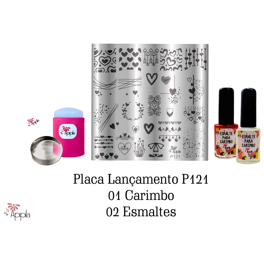 Kit Lançamento Apipila P121 Com 01 Carimbo Transparente Apipila e 02 ...
