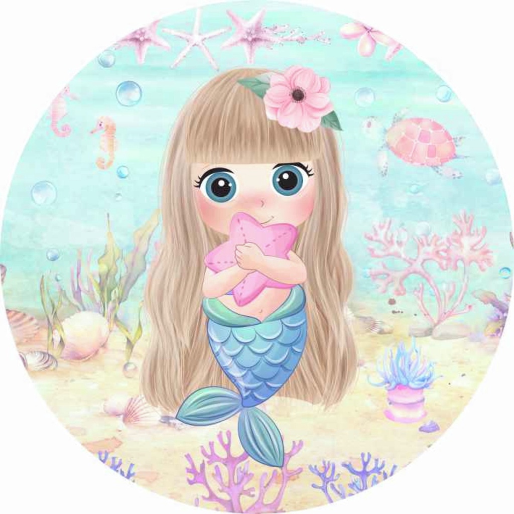 PAINEL EM LONA FOSCO SEREIA FOFA 1,50X1,50 | Shopee Brasil