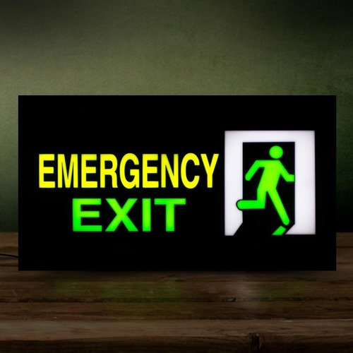 Placa Sinalização Saída De Emergência 44cm x 24cm Emergency Exit ...