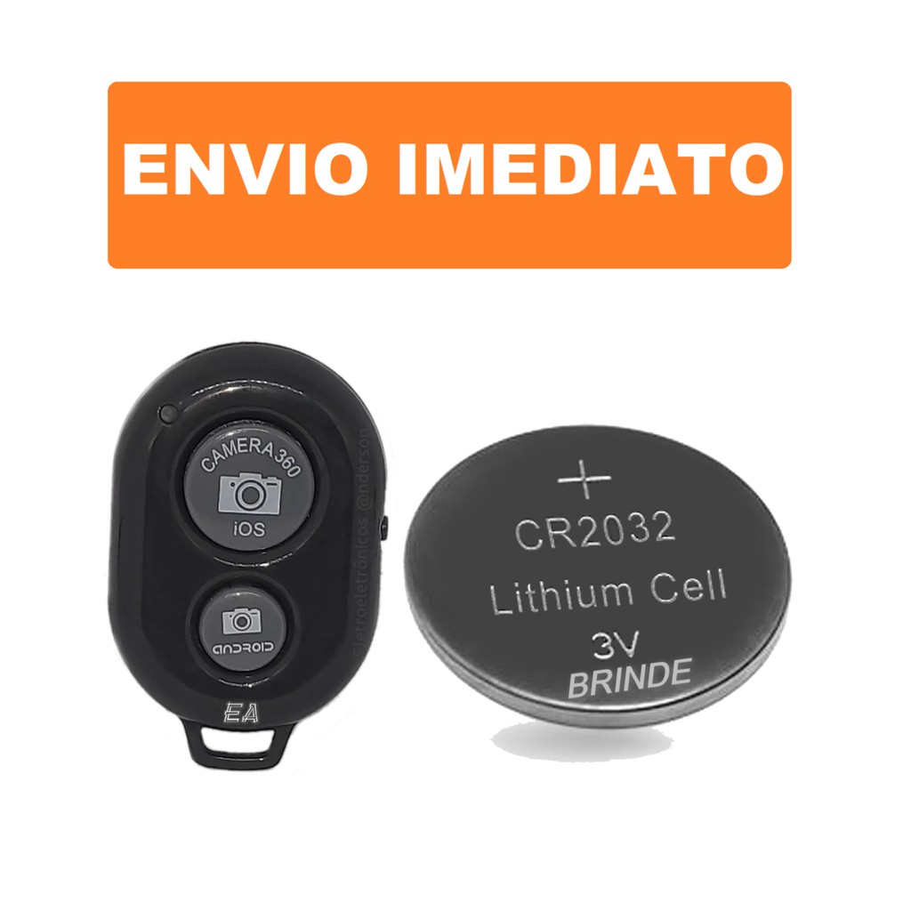Mini Controle Bluetooth BT Shutter para Iphone e Android + Bateria ...