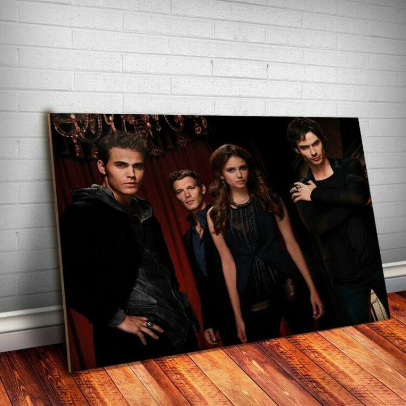 Placa decorativa em MDF - The Vampire Diares • Elena, Damon, e Stefan ...