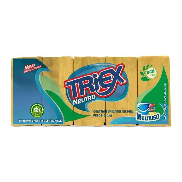 Sabão em Pedra Triex Neutro 5 Unidades - Caixa com 10 Pacotes | Shopee ...