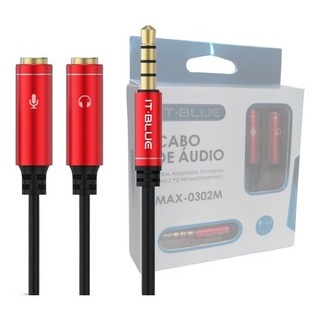 Cabo Adaptador De Audio 2 P2 Femea Para P3 Macho Max-0302m | Shopee Brasil