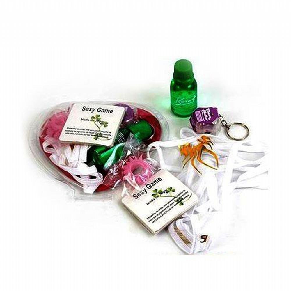 Kit Sensual Sexy Dia Dos Namorados Calcinha Fio Dental Gel Massagem Jogo Anel Peniano