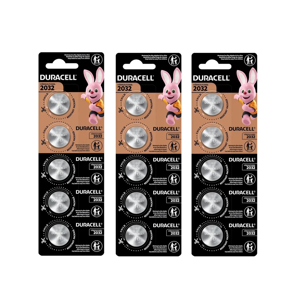 Bateria Cr2032 Duracell - 3 CARTELAS C/ 5 Unid Cada (15 baterias ...