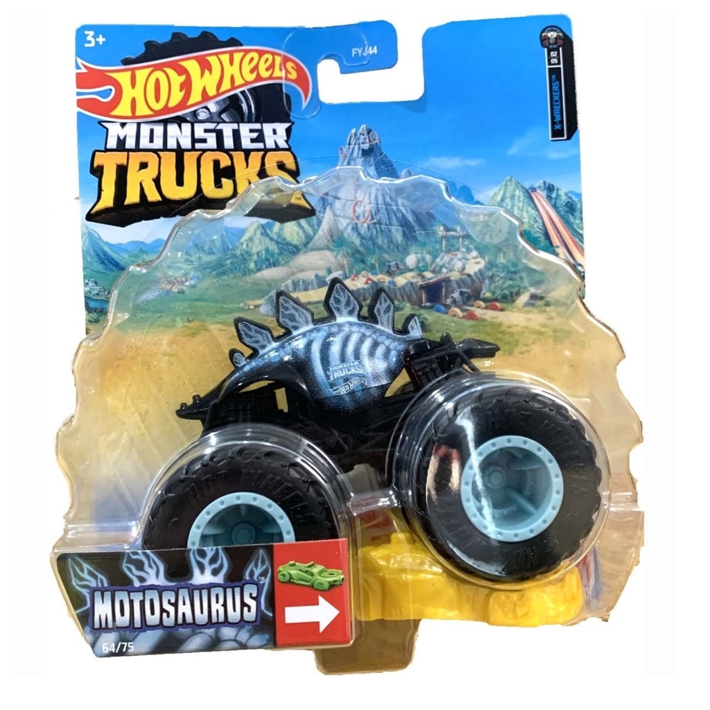 Carrinho Hot Wheels Monster Trucks 1:64 Motosaurus Car 31/75 | Shopee Brasil