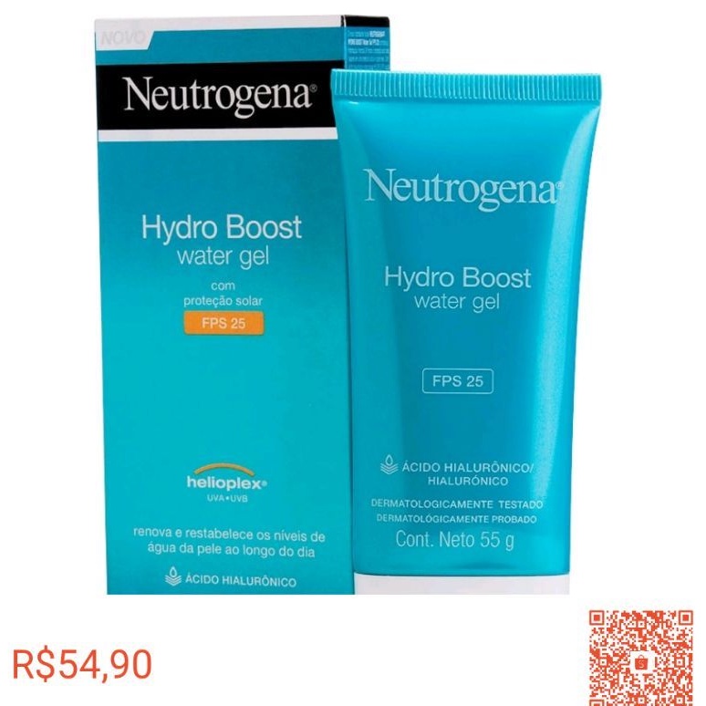 Neutrogena Hydro Boost Water Gel FPS 25 - Hidratante Facial 55g | Shopee Brasil