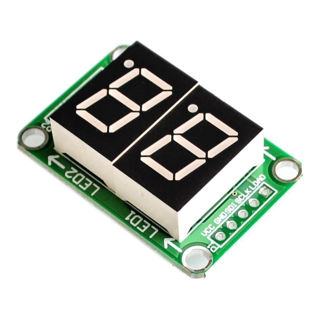 Módulo Display 7 Segmentos 2 Dígitos Vermelho - 74HC595 para Arduino, Robótica, Raspberry PI ...