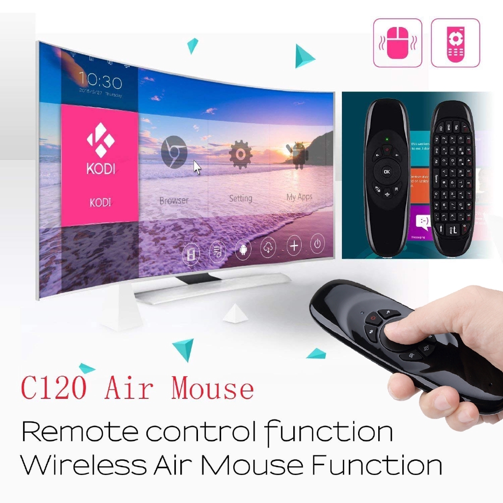 Novo C120 Mouse Aéreo Sem Fio Portátil de 2,4GHz com Teclado ...