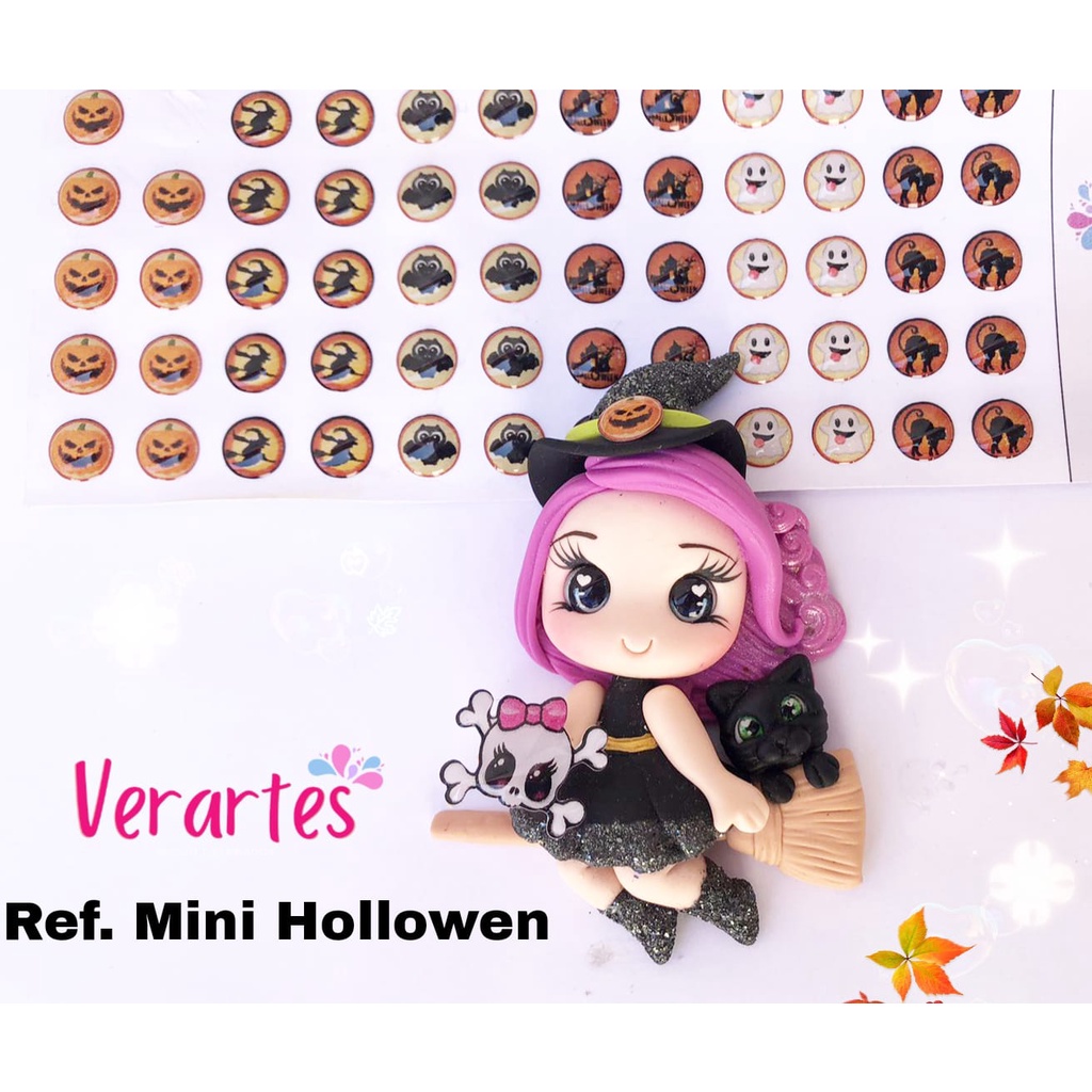 Adesivos Resinados Ref.: Mini Halloween | Shopee Brasil