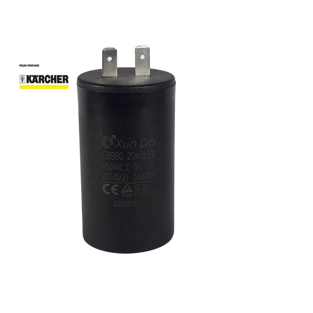 CAPACITOR PERMANENTE 20UF KARCHER ORIGINAL | Shopee Brasil