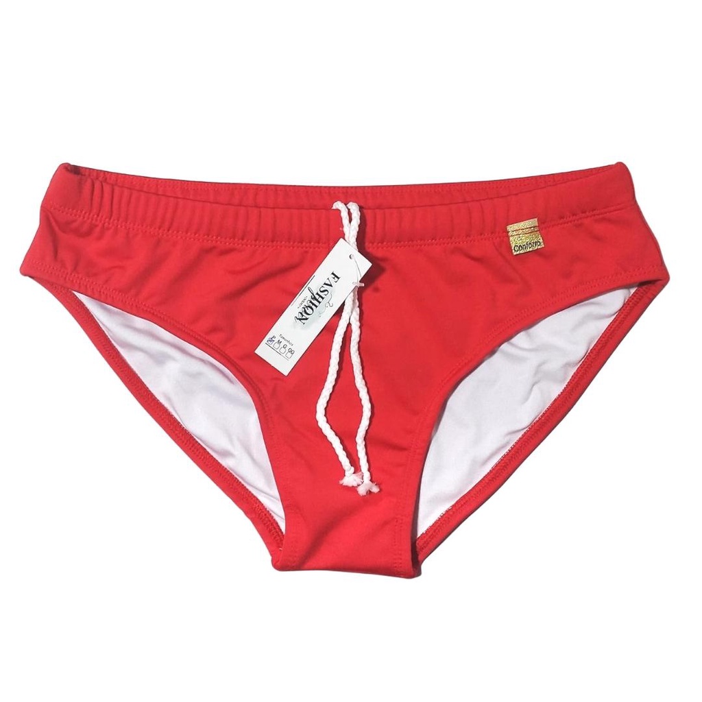 Sunga slim vermelha slip cavada forrada Fashion Power | Shopee Brasil