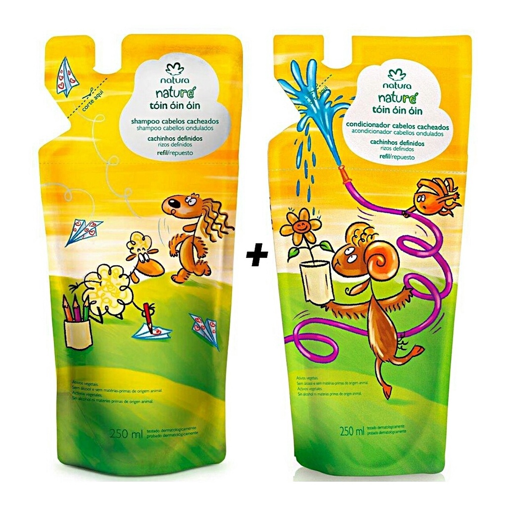 Kit refil shampoo e condicionador nature toin oin oin | Shopee Brasil