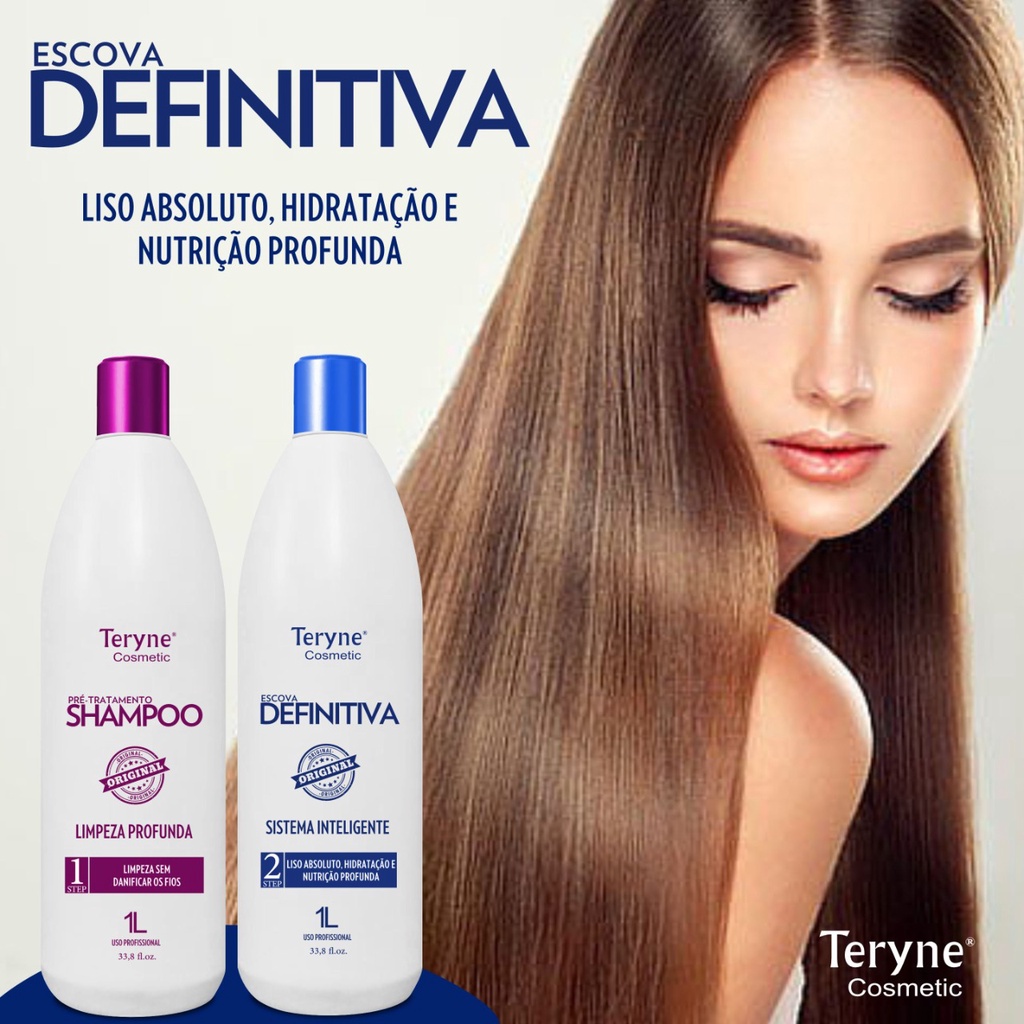 KIT ESCOVA DEFINITIVA TERYNE LISO ABSOLUTO 1L | Shopee Brasil