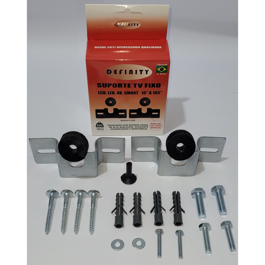 Suporte Tv Lcd, Led, 4k 10" a 105" em AÇO modelo V2505 Prata/natural ...