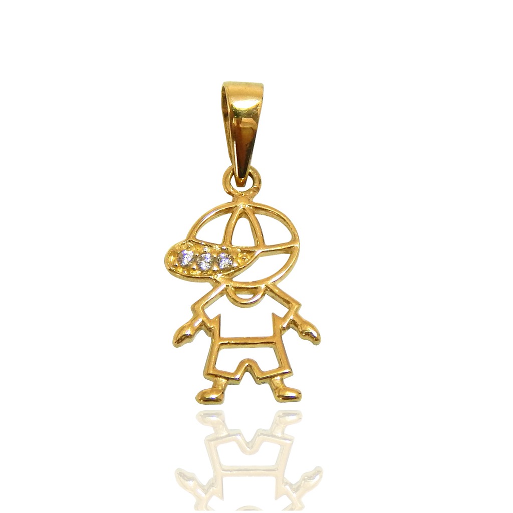 Pingente Menino Filho Em Ouro 18k Com Zircônias | Shopee Brasil