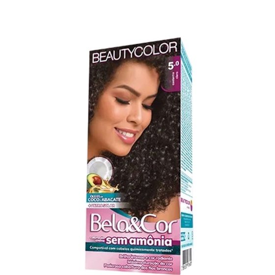 Tinta Sem Amônia Beauty Color Bela e Cor 5.0 Castanho Claro | Shopee Brasil