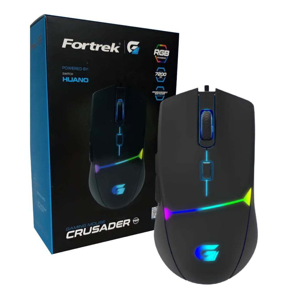 Mouse Gamer CRUSADER RGB 7200DPI FORTREK com Software Macro para PC ...