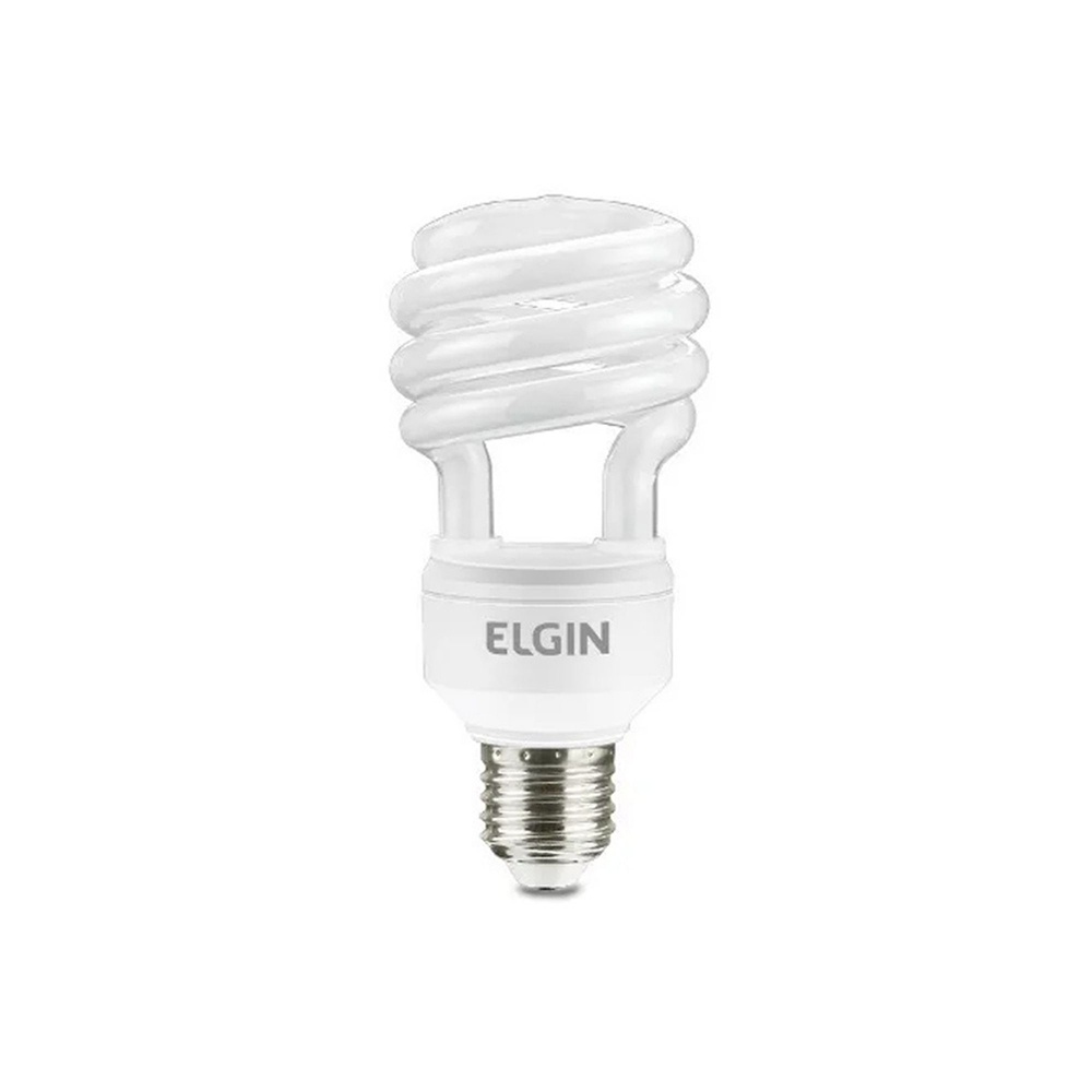 KIT 10 LÂMPADAS FLUORESCENTES ESPIRAL 20W LUZ BRANCA ELGIN | Shopee Brasil