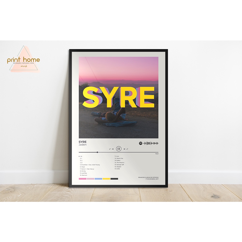 Quadro Placa MDF Spotify Jaden SYRE | Shopee Brasil