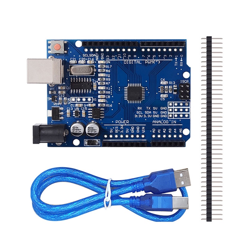 Placa Compatível Arduino Uno R3 ATmega328 Com Ou Sem Cabo Usb Placa De Desenvolvimento | Shopee ...