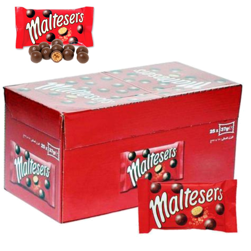 Chocolate Maltesers Importado 37g Caramelo Maltado cx 25 unidades ...
