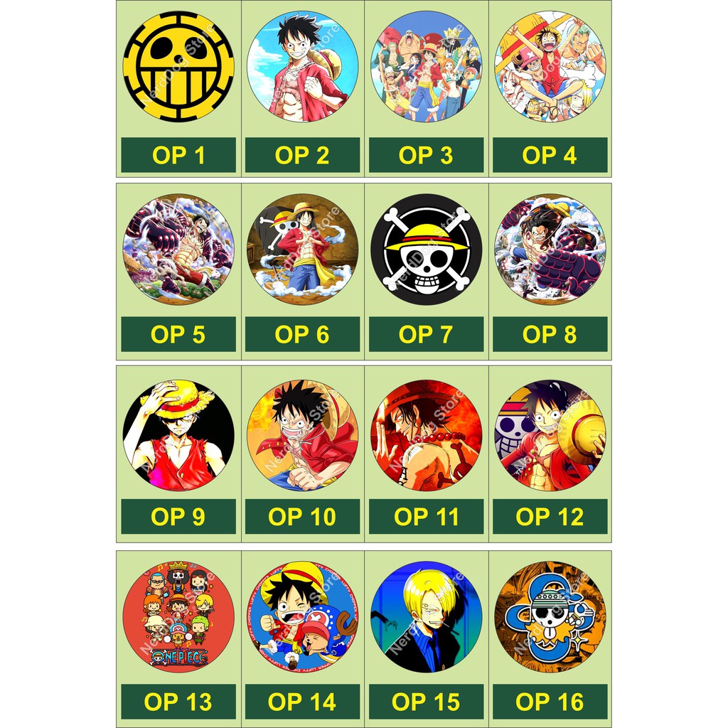 Bottons One Piece - NerdDog Store - Luffy, Gomu Gomu no Mi Animes Geek ...