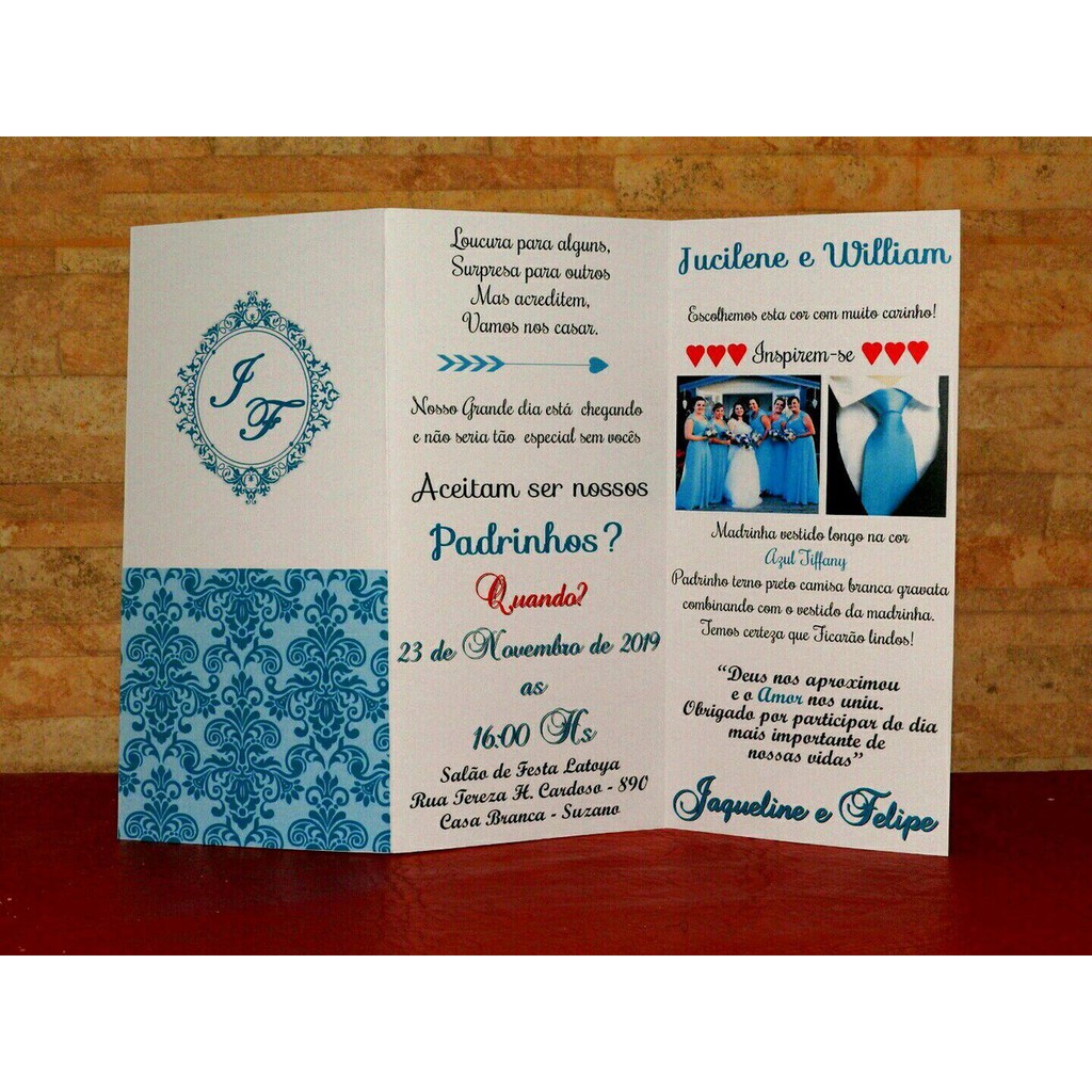 Manual de Padrinhos Tiffany ( tipo folder) | Shopee Brasil