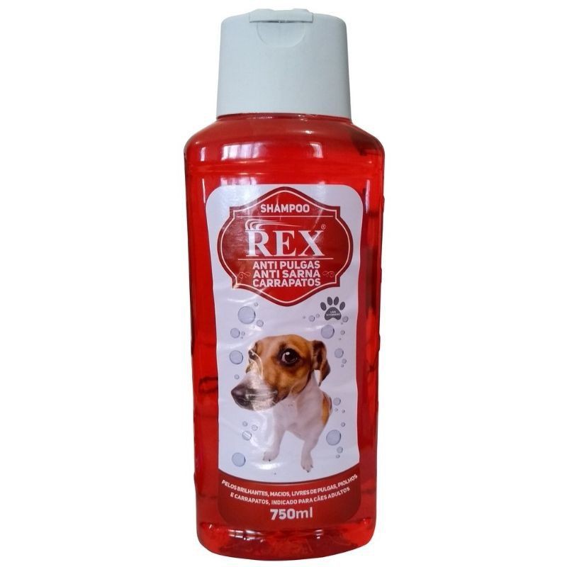 Shampoo para Cachorro Rex Anti Pulgas, Sarna e Carrapatos - 500ML ...