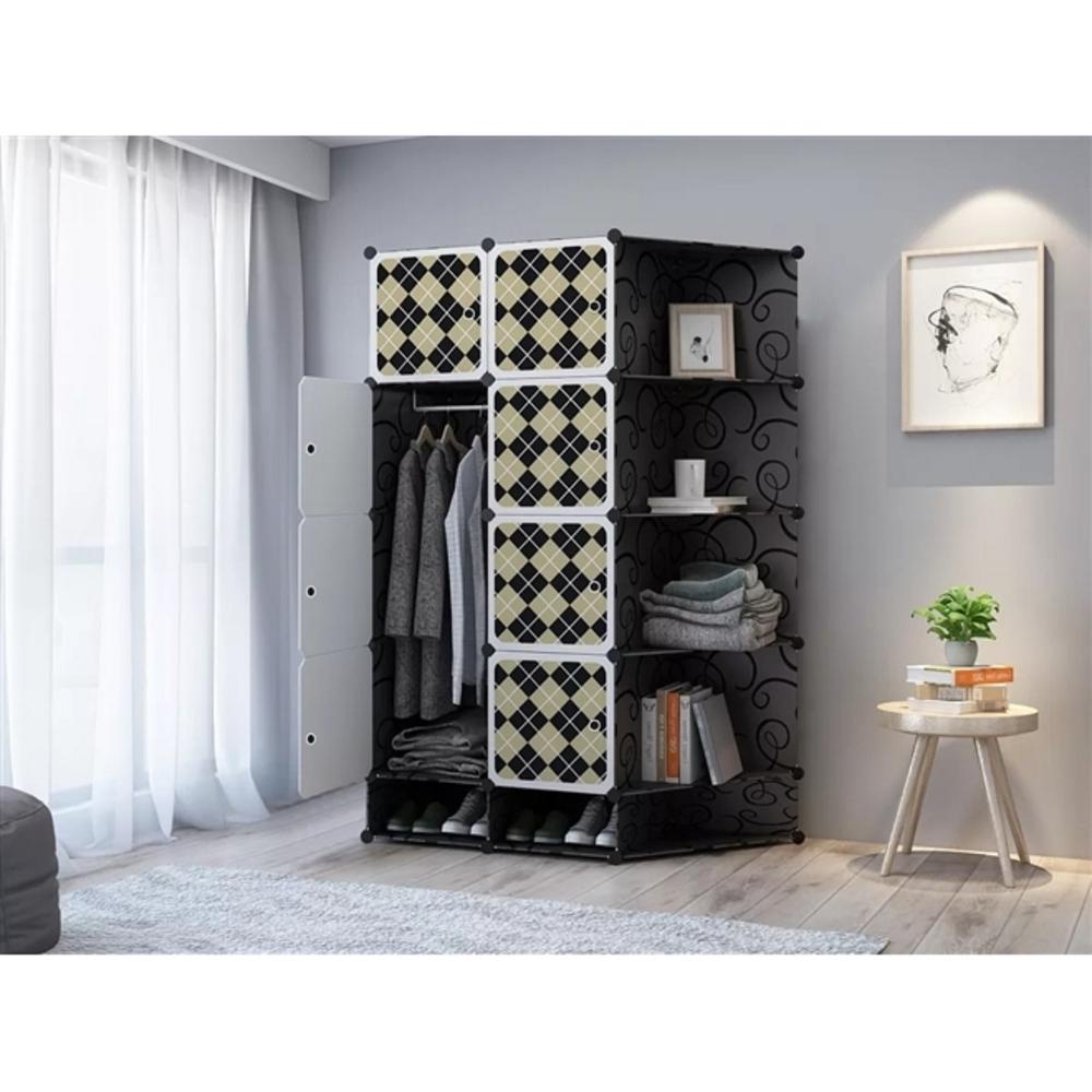 GUARDA ROUPA MODULAR ESTANTE ORGANIZADOR COM PORTAS PORTATIL PARA ...