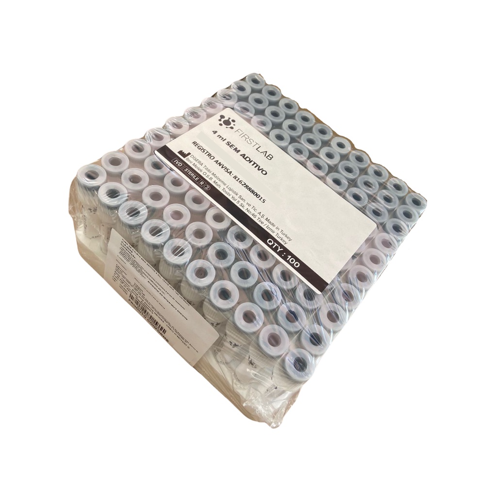 Tubo 13X75 4Ml De Coleta Sem Aditivo Rack C/100Un (Firstlab) | Shopee ...